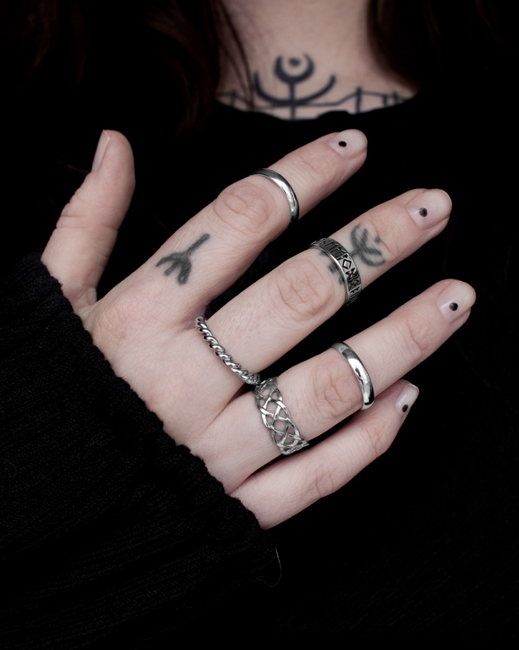 Adjustable Norse Stainless Steel Rune Ring Set – The Gothic Hub